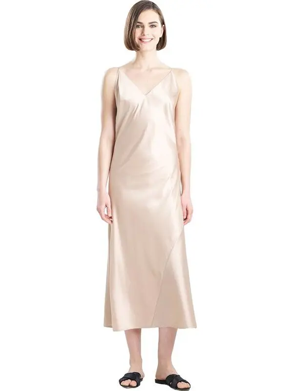 Natori Glamour V-neck Slip Dress - Natural