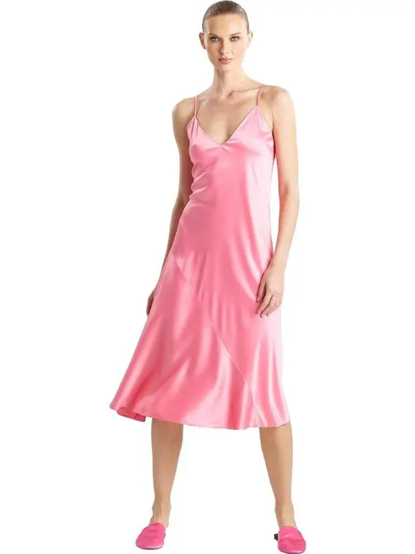 Natori Glamour V-neck Slip Dress - Pink