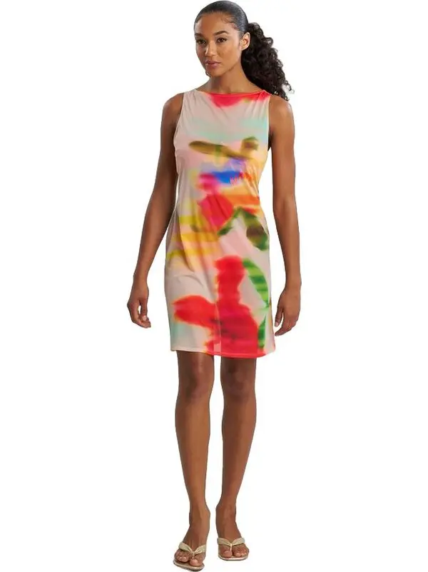 Natori Floral Mirage Printed Mini Dress - Stripe