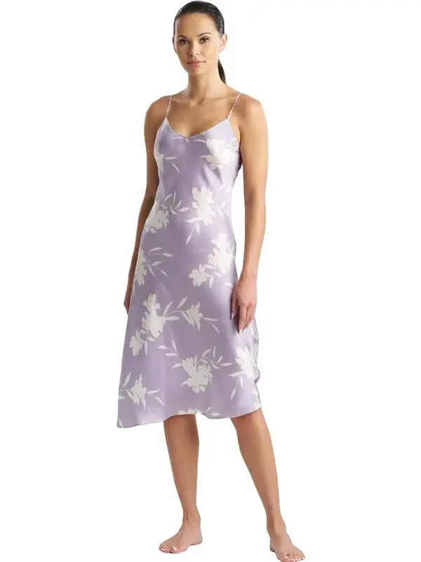 Natori Lily Printed Satin Slip Dress - Floral