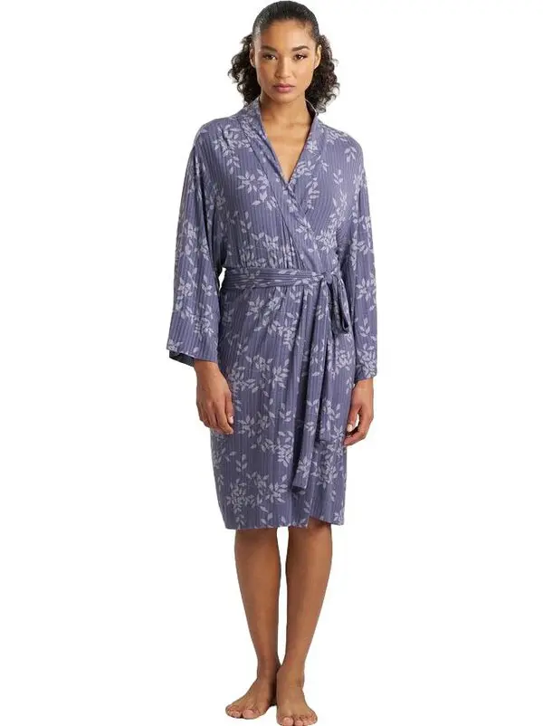 Natori Aria Printed Rib Ease Wrap - Blue