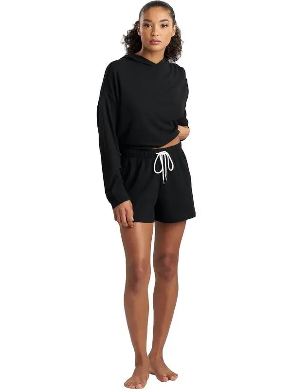 Natori Waffle Knit Shorts - Black