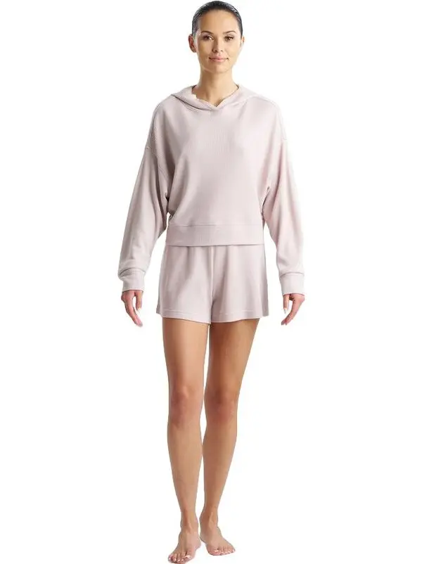 Natori Mila Waffle Hoodie - Pink