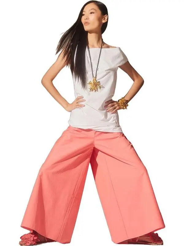 Natori Tech Cotton Taffeta Palazzo Pants - Pink