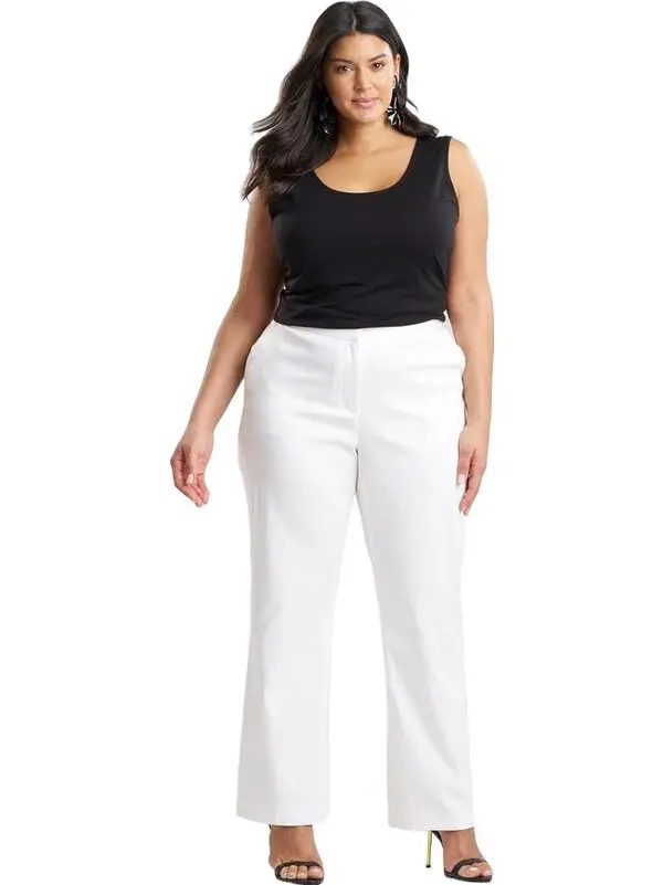 Natori Cotton Blend Chino Pants - White