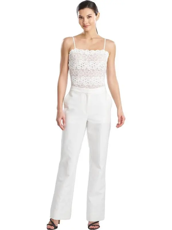 Natori Canvas Cotton Flared Trousers - White