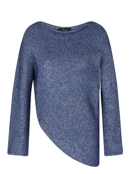 Emporio Armani Winter Urbanism Capsule Collection Asymmetrical Jumper - Blue / Navy