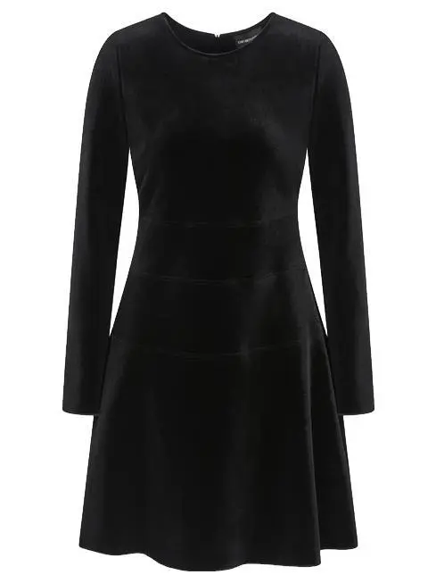 Emporio Armani Chenille Jersey Dress - Black