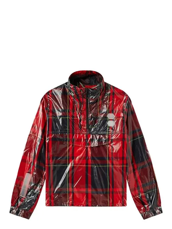 Off-White Checked Half Zip Anorak - Red/black/green