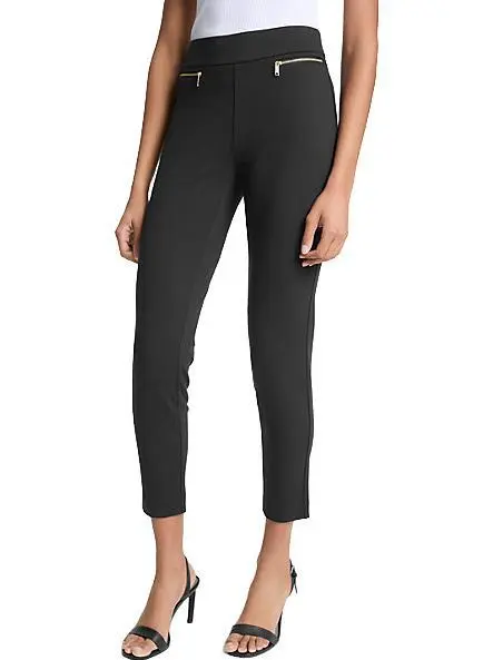 Michael Kors Viscose Blend Zip Pants - Black