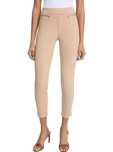 Michael Kors Viscose Blend Zip Pants - Natural