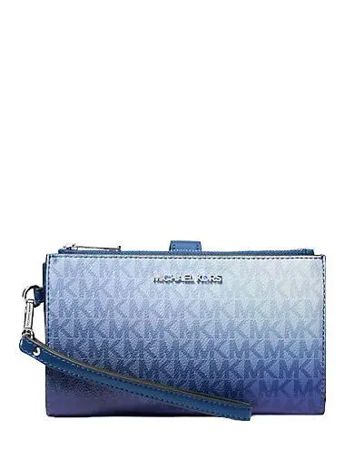Michael Kors Jet Set Large Ombré Signature Logo Wristlet - Blue