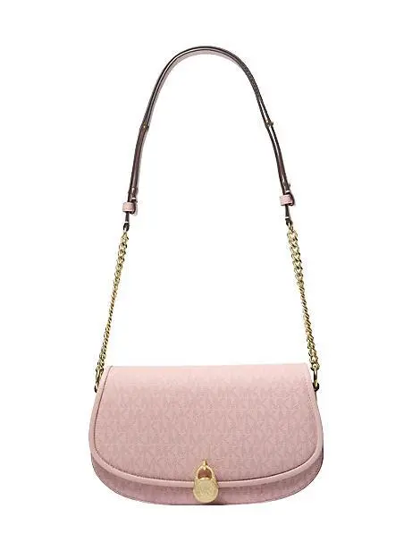 Michael Kors Mila Medium Signature Logo Messenger Bag - Pink