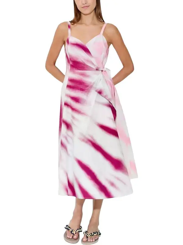 Rosie Assoulin Tie-dye Wrap Midi Dress - Pink