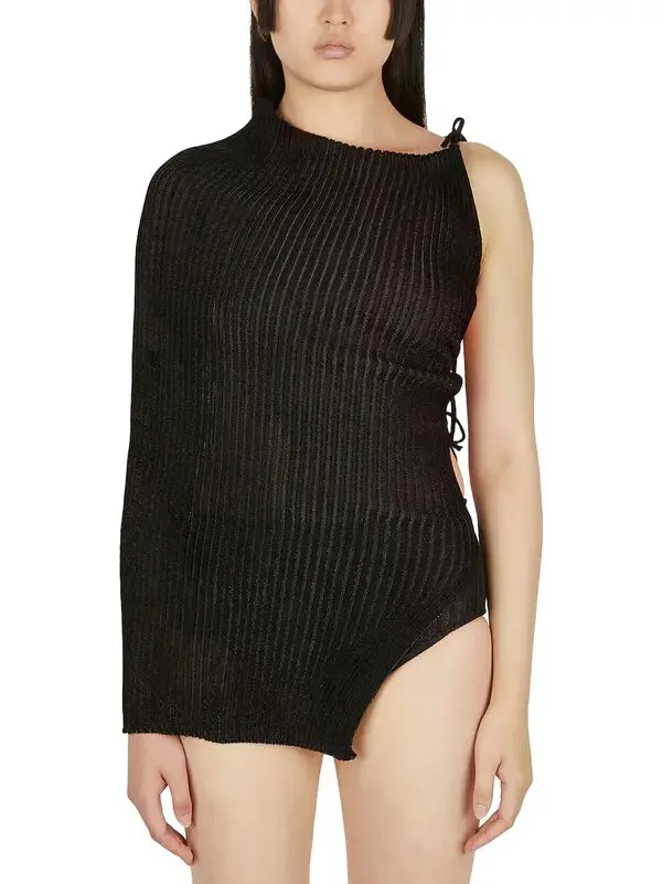 A. ROEGE HOVE Ribbed-knit Top - Black