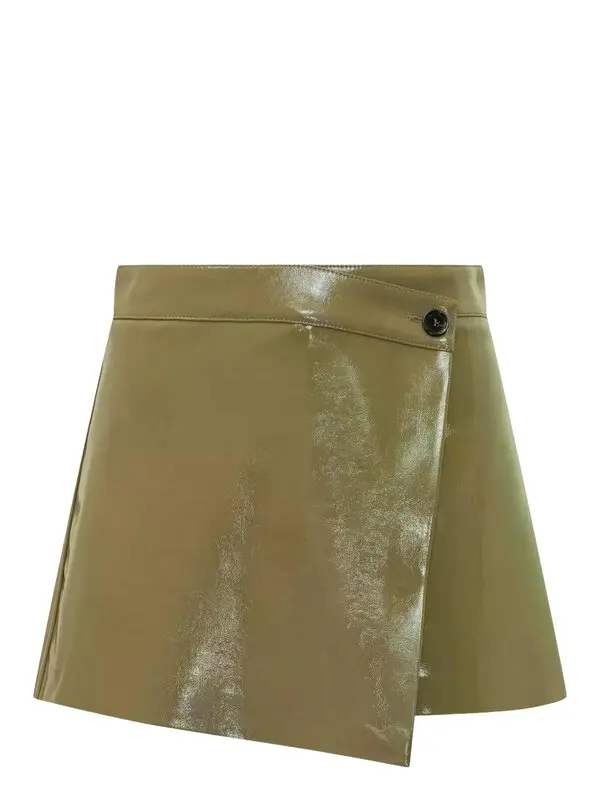 MSGM Patent Leather Skorts - Green