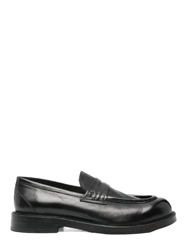 LEQARANT Penny Leather Loafers - Black