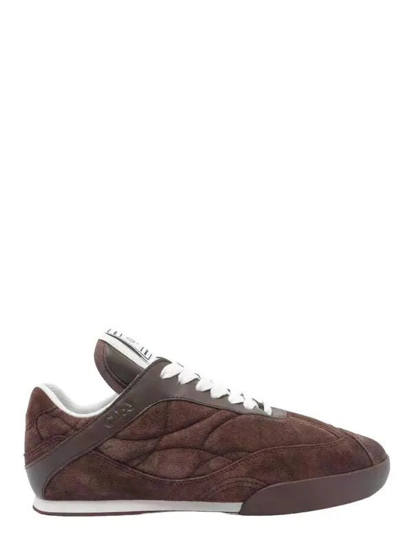 Chloé Kick Quilted Suede Sneakers - Brown
