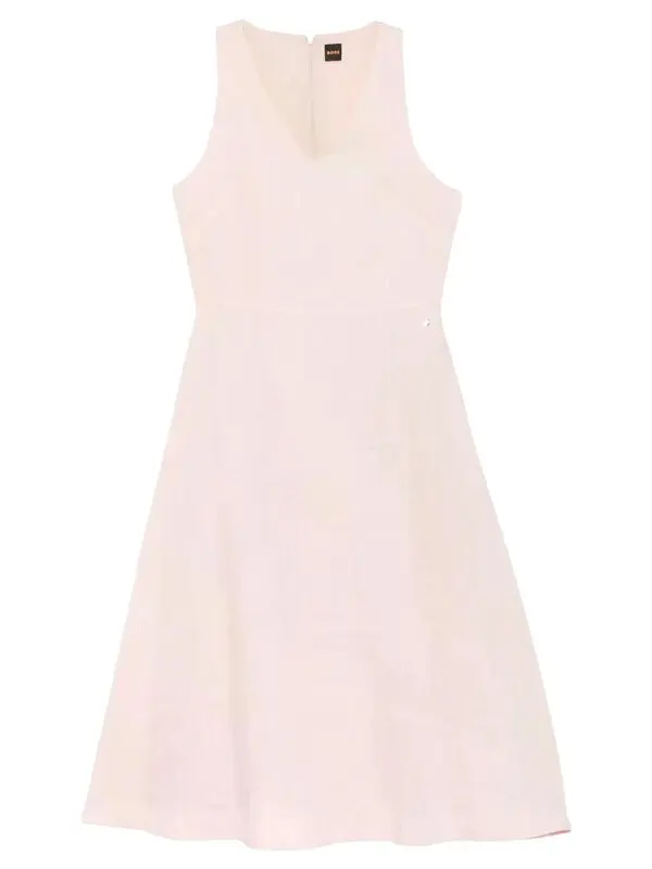 BOSS V-neck Midi Dress - Pink