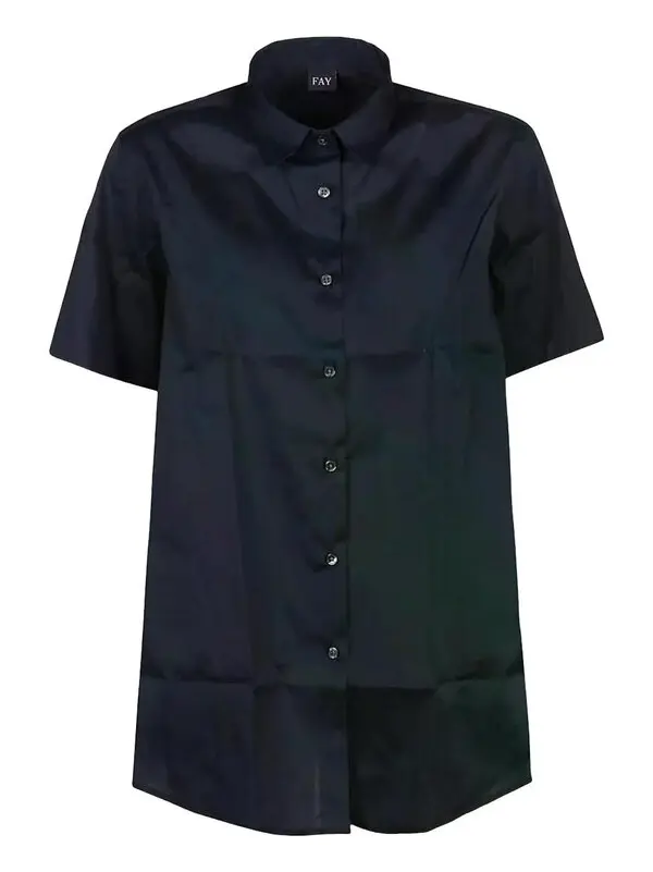 FAY Short-sleeve Button-down Shirt - Blue