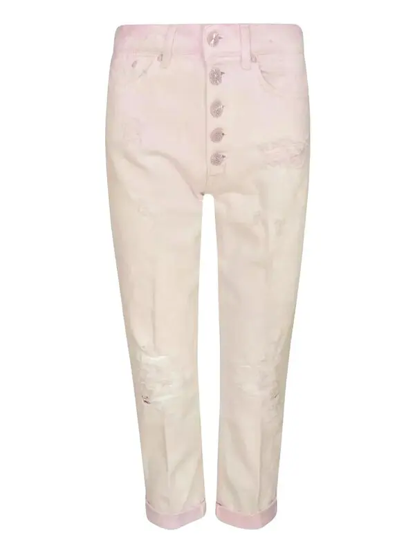 DONDUP Distressed Cropped Trousers - Pink