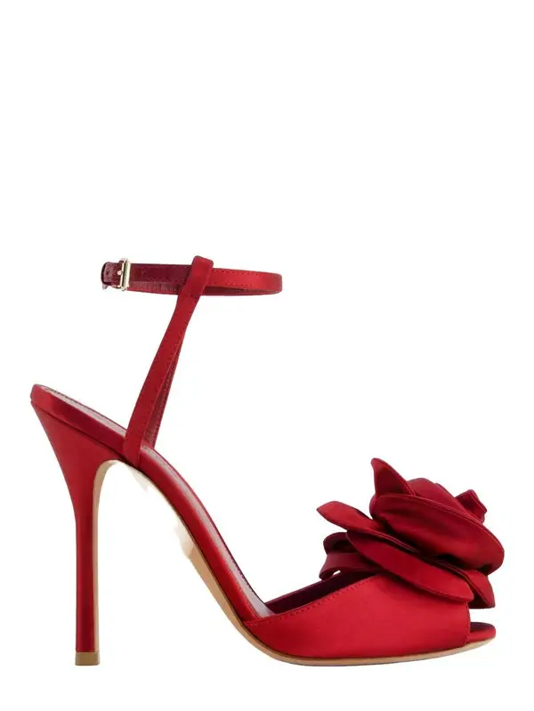 Giambattista Valli 110mm Rose-embellished Sandals - Red