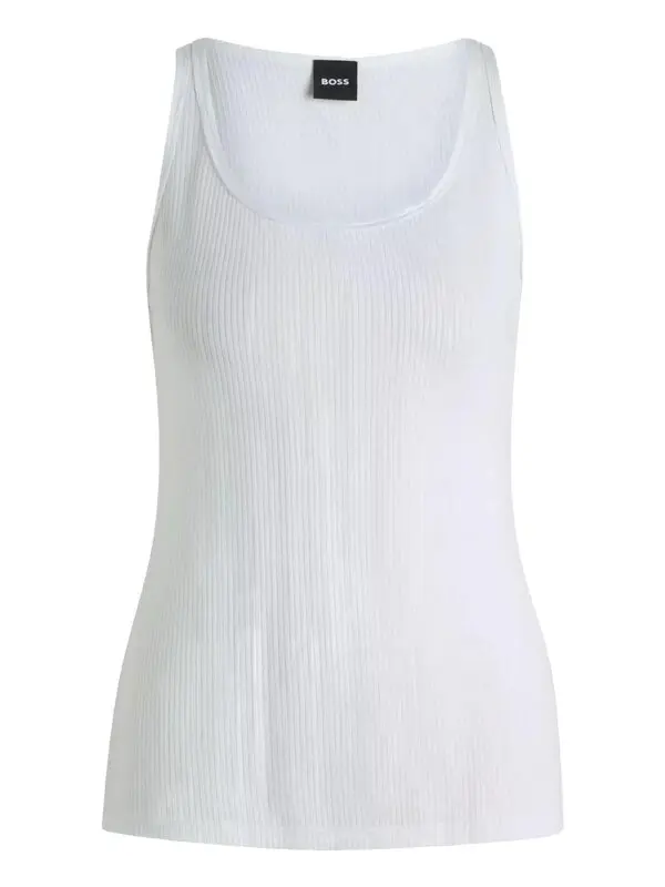 BOSS Ribbed Tank Top - White