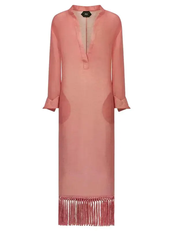 TALLER MARMO Bahamas Fringe-hem Maxi Dress - Pink