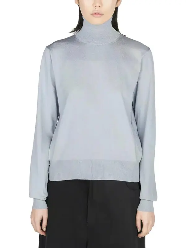 Balenciaga High-neck Ribbed Sweater - Grey