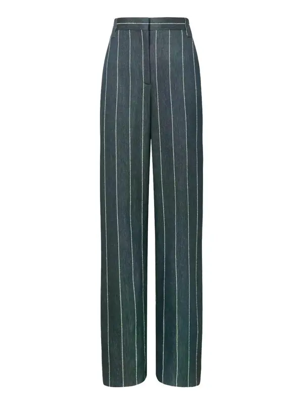 Tory Burch Striped-pattern Trousers - Blue