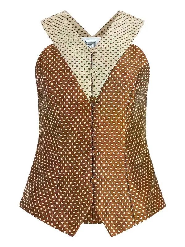 Rosie Assoulin Polka-dot Vest - Brown