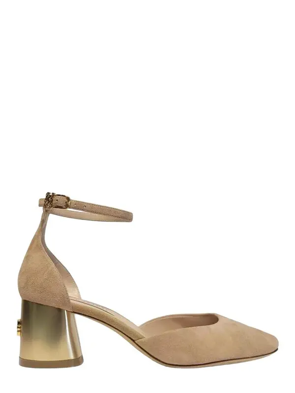 Casadei 50mm Ankle-strap Block-heel Pumps - Neutrals