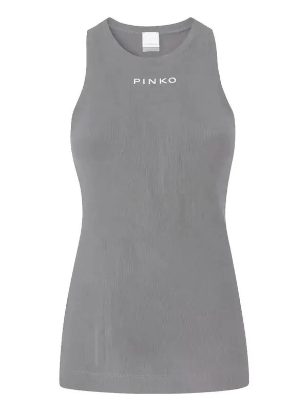 Pinko Ribbed Crew-neck Top - Grey