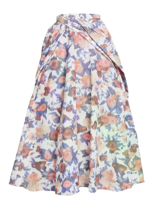 Erdem Floral-print Maxi Skirt - Purple