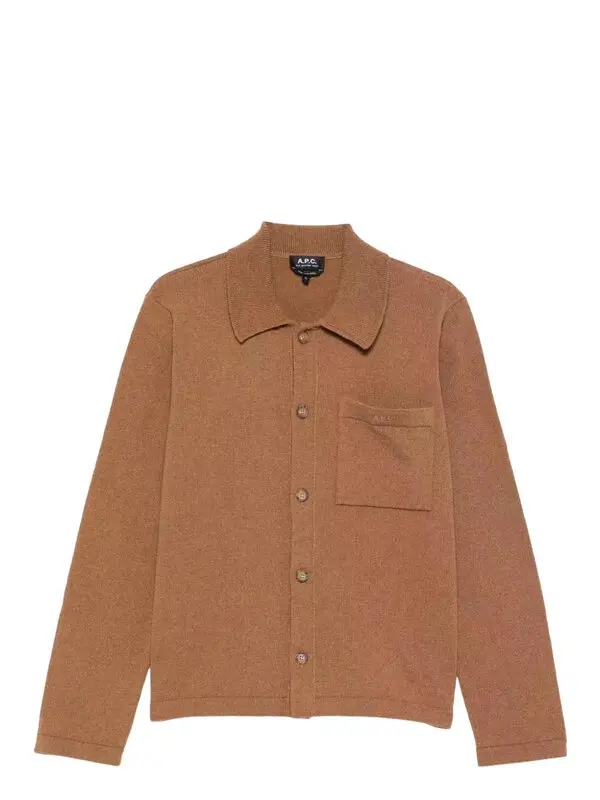 A.p.c. Buttoned Patch-pocket Cardigan - Brown