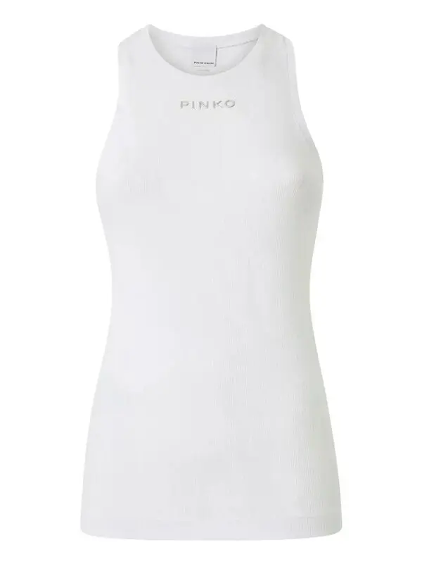 Pinko Ribbed Crew-neck Top - White