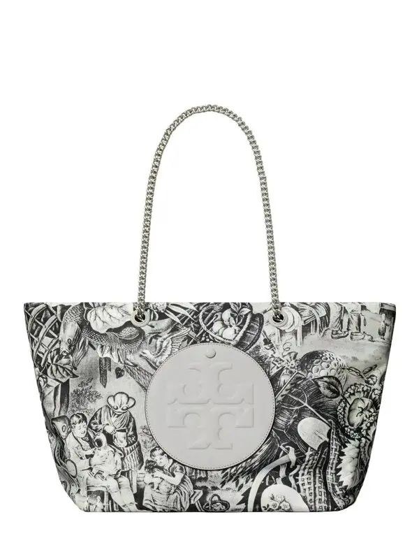 Tory Burch Large Ella Chain Printed Tote Bag - Grey