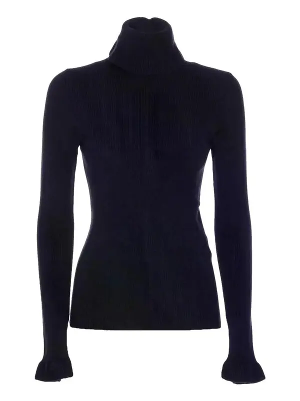 Chloé High-neck Ruffled-cuff Sweater - Blue