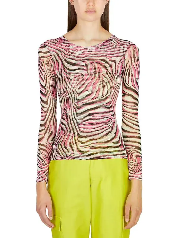 Collina Strada Zebra-print Top - Pink