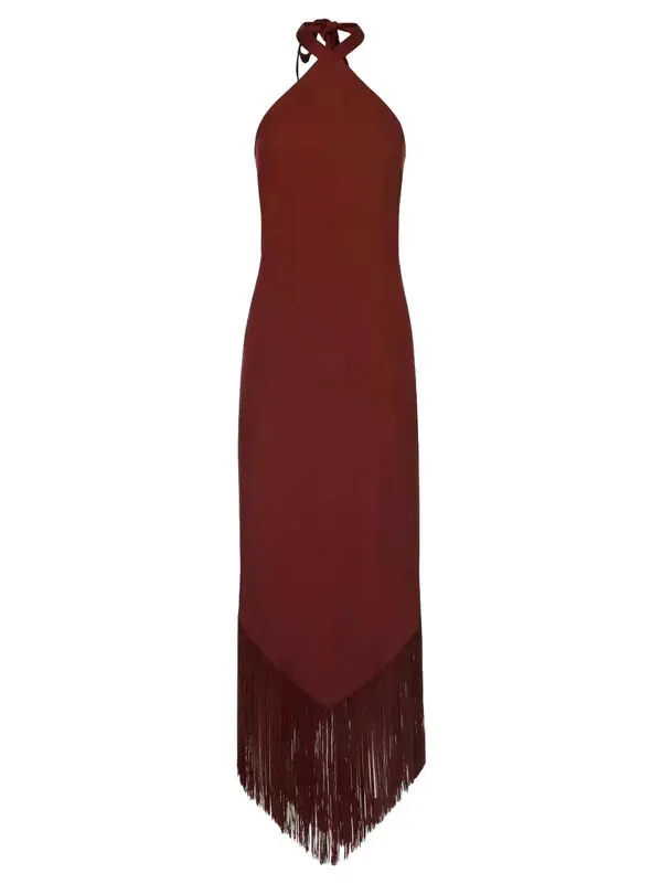TALLER MARMO Halter-neck Fringe Dress - Red