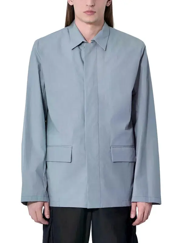 RIER Flap-pocket Cotton Shirt Jacket - Grey