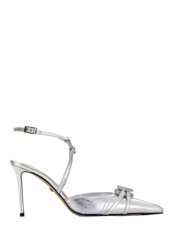 Mach & Mach 95mm Crystal-embellished Ankle-strap Pumps - Silver