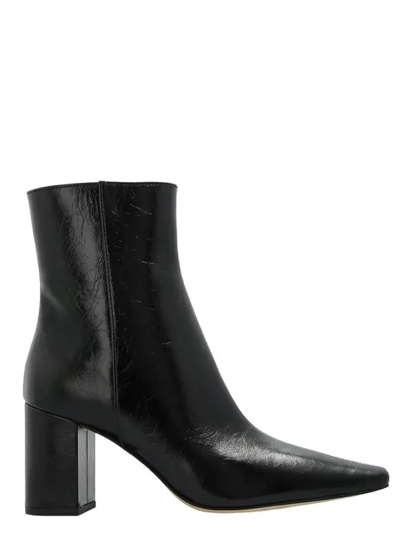Michael Kors Leather Block Heel Pointed-toe Boots - Black
