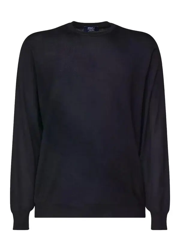 Fedeli Round-neck Sweater - Black