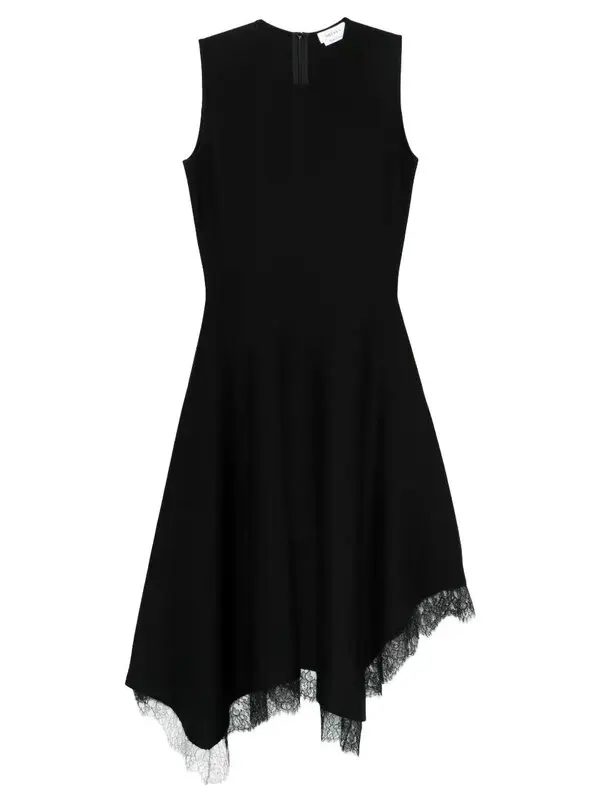 Alexander McQueen Lace-trimmed Midi Dress - Black