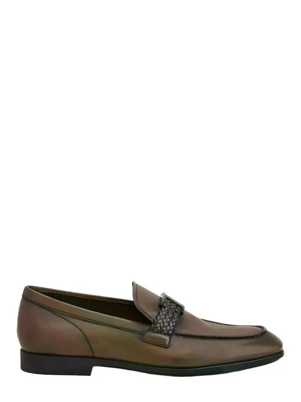 TOD'S Braided-buckle T-logo Loafers - Brown