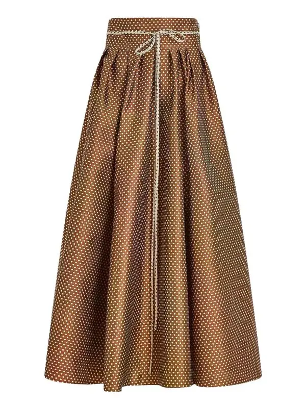Rosie Assoulin Polka-dot Pattern Midi Skirt - Brown