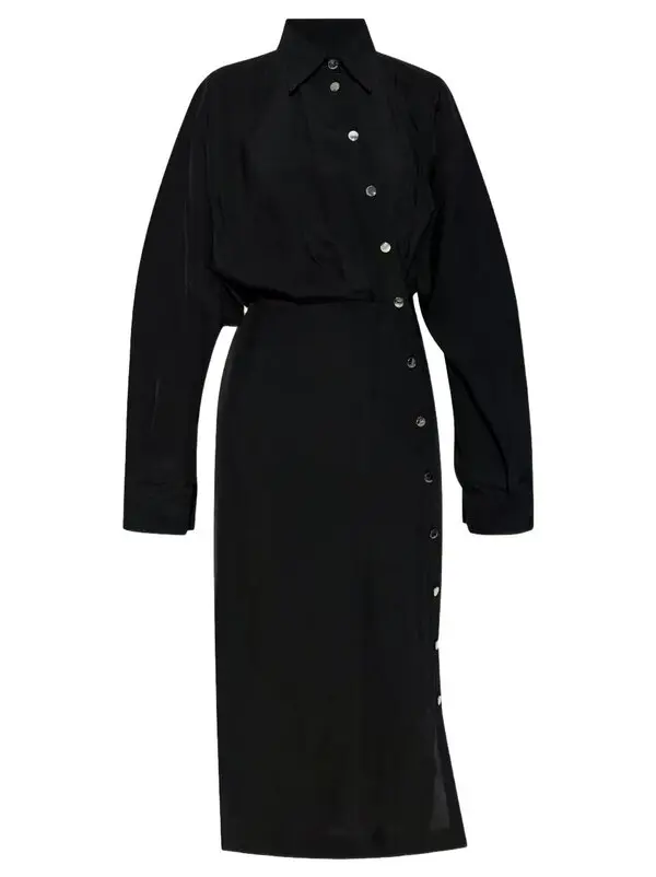 Sportmax Button-detailed Shirt Dress - Black