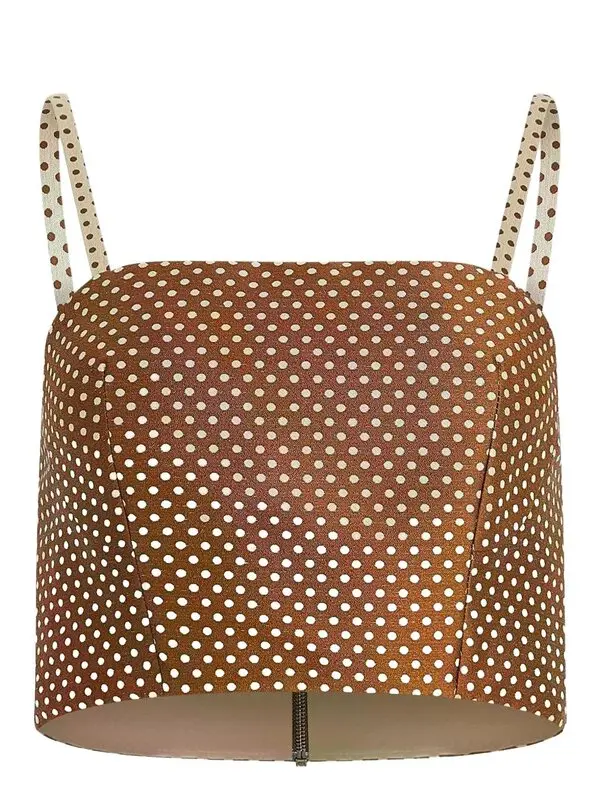 Rosie Assoulin Polka-dot Pattern Top - Brown