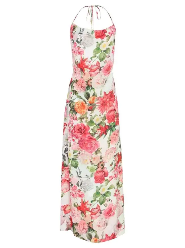 LETHICIA BRONSTEIN Floral-print Cowl-neck Maxi Dress - Pink
